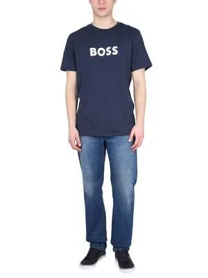 BOSS T-shirt Con Logo - Blue