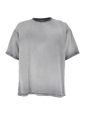 DIESEL® Diesel Men Crew Neck T-Shirt With Faded Effect In Gray Tech Fabric For Men Multicolor