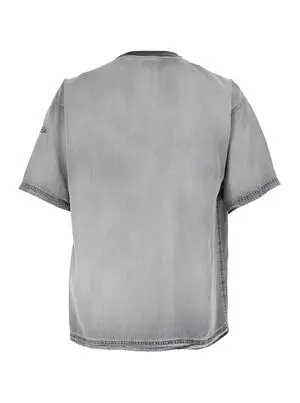 DIESEL® Crew Neck T-shirt With Faded Effect In Gray Tech Fabric For