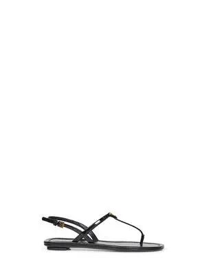 PRADA PRADA Black Patent Leather Thong Sandals