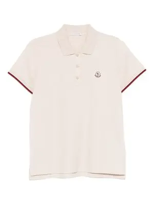 Moncler Logo Patch Cotton Polo Shirt - Multicolor