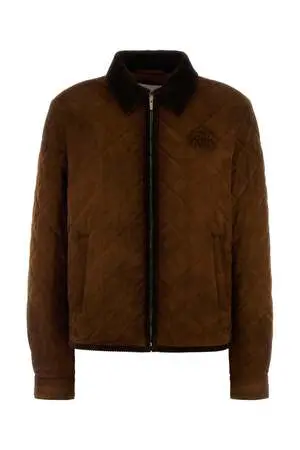 Miu Miu Quilted Suede Jacket - Brown