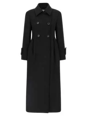 Max Mara Beati1234' Camel Wool Coat - Black