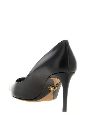 Dolce & Gabbana Devotion' Leather Pointed Pumps - Black