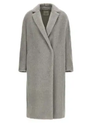 Max Mara S Max Mara Giorgia Long Wool Alpaca Cashmere Coat Gray