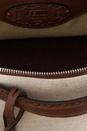 Fendi By The Way Soft Medium" Handbag In Canvas And Hammered Leather - Cream