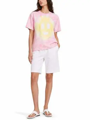 Casablanca Smile" Organic Cotton T-shirt - Pink