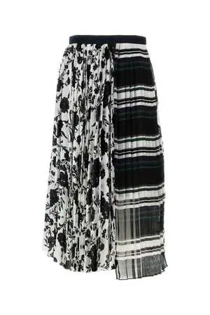 SACAI Sacai Printed Satin And Tulle Skirt