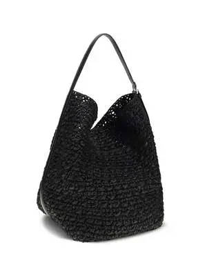 TOTEME Paper Raffia Tote Shoulder Bag - Black