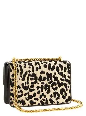 Valentino Garavani Vain" Shoulder Bag In Calf Leather With Pony Effect Animal Print