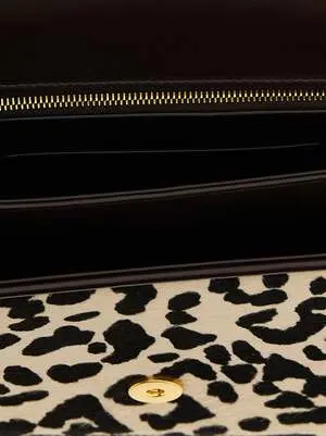 Valentino Garavani Vain" Shoulder Bag In Calf Leather With Pony Effect Animal Print