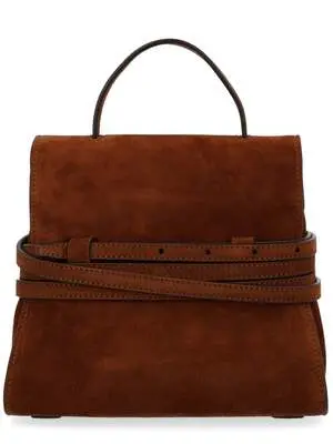 Moschino Small Suede Top Handle Bag - Brown