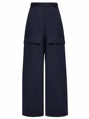 Stella McCartney Cotton Wide Leg Cargo Pants - Blue