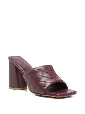 Bottega Veneta Woven Leather Block Heel Mules