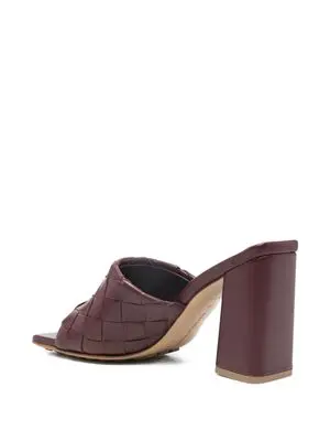 Bottega Veneta Woven Leather Block Heel Mules
