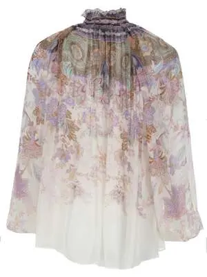 Zimmermann Luna Blouse With Puff Sleeves - Multicolor