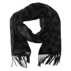 Gucci Gg Cashmere Scarf - Black