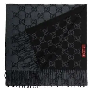 Gucci Gg Cashmere Scarf - Black