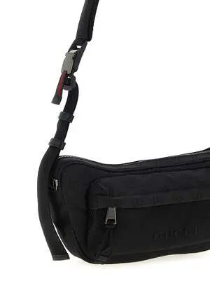 Gucci Gg Nylon Waist Bag With Rubber Logo Detail