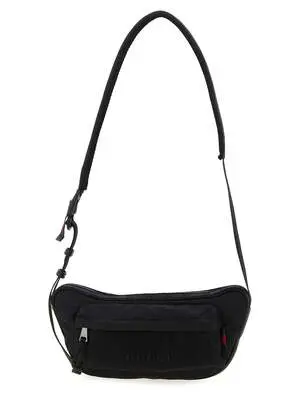 Gucci Gg Nylon Waist Bag With Rubber Logo Detail - Black