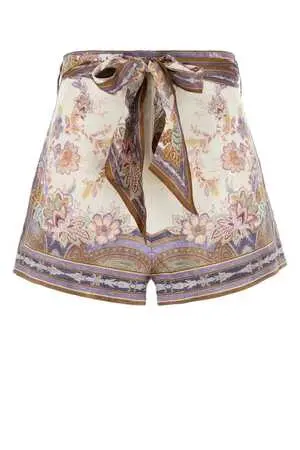 Zimmermann Printed Linen Luna Shorts - Multicolor