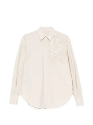 Brunello Cucinelli Embroidered Cotton Shirt - Multicolor