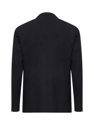 Tagliatore Blue Stretch Virgin Wool Montecarlo Blazer - Multicolor