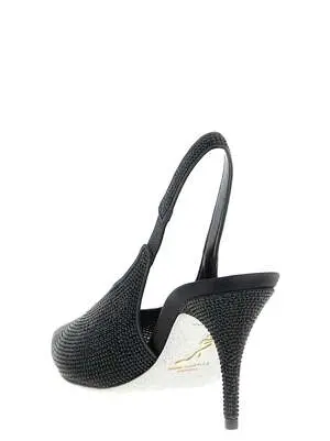 Rene Caovilla Crystal Embellished Slingback Heels
