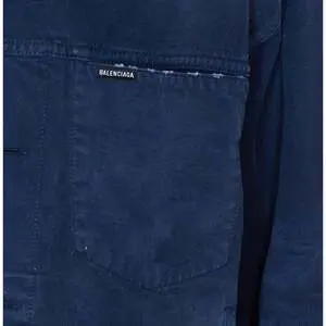 Balenciaga Patched Shirt Jacket - Blue