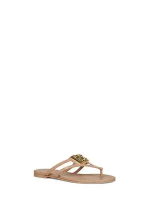 Dolce & Gabbana Powder Pink Rubber Logo Thong Sandals - Multicolor