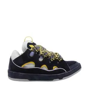 LANVIN Curb Sneakers With Leather And Suede Details - Blue