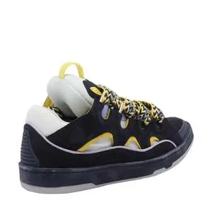 LANVIN Curb Sneakers With Leather And Suede Details - Blue
