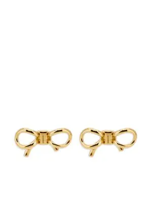 FERRAGAMO FERRAGAMO Gold-Tone Bow Motif Stud Earrings Multicolor