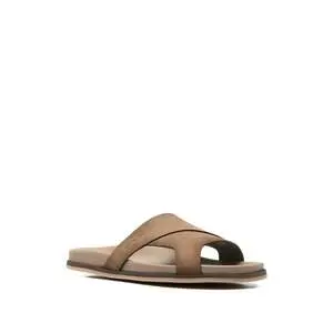 Santoni Leather Crossover Strap Sandals