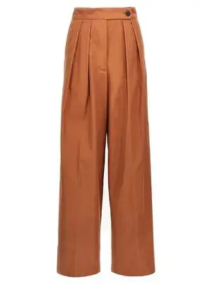 Dries Van Noten Wide-leg Pleated Cotton Trousers - Brown