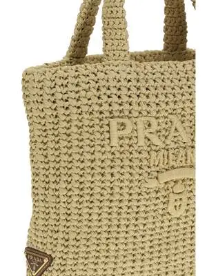 Prada Raffia Handbag - Cream