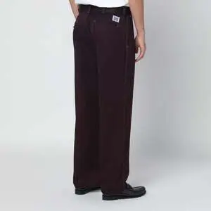Needles Burgundy Cotton Blend Trousers