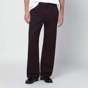 Needles Needles Burgundy Cotton Blend Trousers Red
