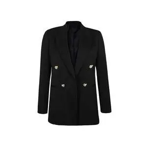 LANVIN Virgin Wool Double Breasted Blazer - Black