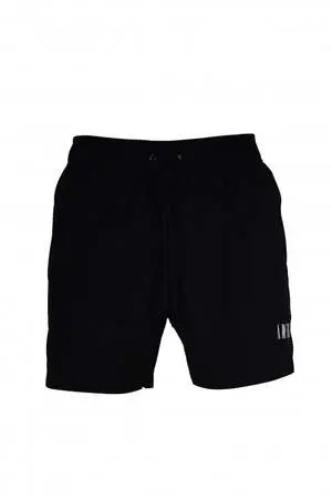 Amiri Elasticated Waist Swim Shorts With Drawstring And Logo Print - Black