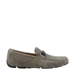 FERRAGAMO FERRAGAMO Gancini Suede Loafers Green