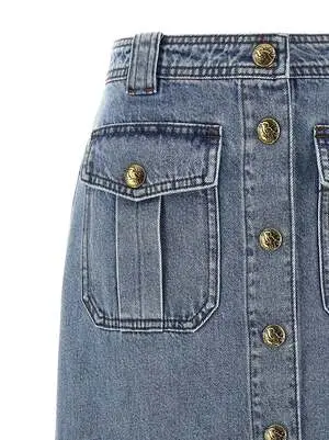 Zimmermann Denim Pencil Skirt - Blue