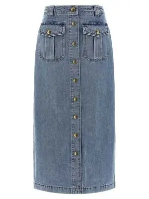 Zimmermann Denim Pencil Skirt - Blue
