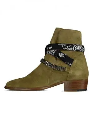 Amiri Bandana Buckle Ankle Boots - Brown