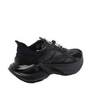 Fendi Fabric And Calf Leather F-light Sneakers With Platform Sole - Black
