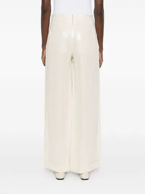 Brunello Cucinelli Beige Linen Trousers - Multicolor
