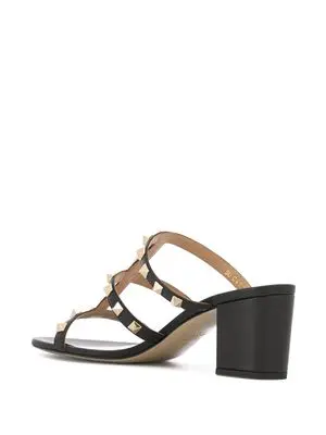 Valentino Garavani Rockstud Leather Block Heel Sandals - Multicolor