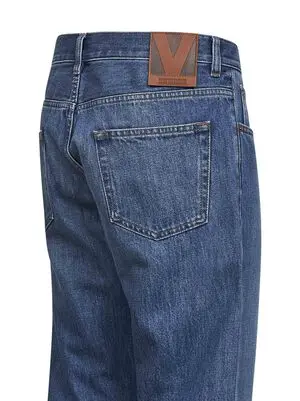 Valentino Garavani Medium Blue Cotton Denim Jeans - Multicolor