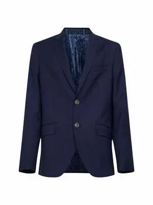 Etro Blue Wool Single-breasted Jacket - Multicolor