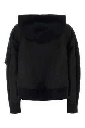 Sacai Cotton Blend And Nylon Hooded Sweatshirt
